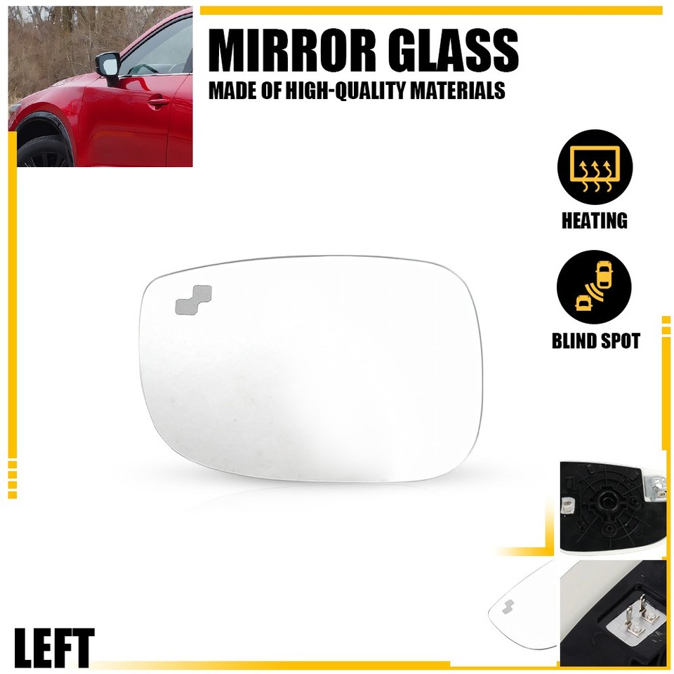 For 2016-2023 Mazda CX-5 CX-9 Left Driver Side Mirror Glass Heated w ...