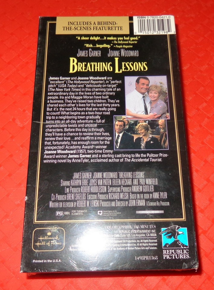 NEW SEALED VHS HALLMARK MOVIE BREATHING LESSONS JAMES GARNER JOANNE ...