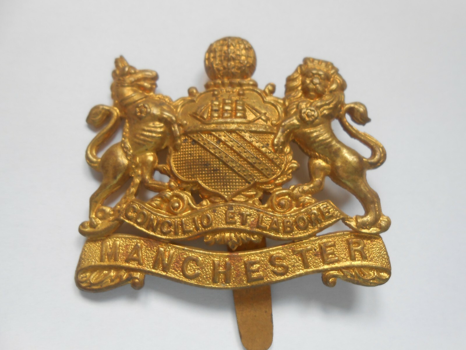 1914 gilt metal THE MANCHESTER REGT inc SERVICE BATTALIONS ( PALS ) CAP ...