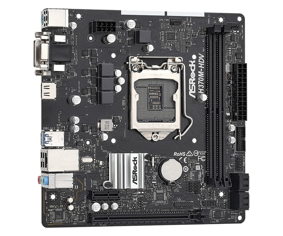 ASRock H370M HDV Motherboard for 9th 8th Gen Intel Core Socket 1151 ...