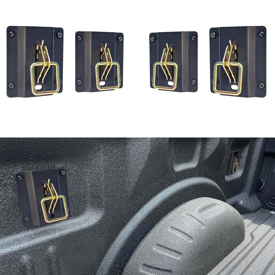4x Truck Bed Tie Down Anchors E Track Port Plates &D-Rings for Ford ...