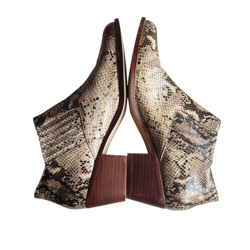 Anthropologie Marion Leather Snake Embossed Ankle Boots Women's Bootie ...