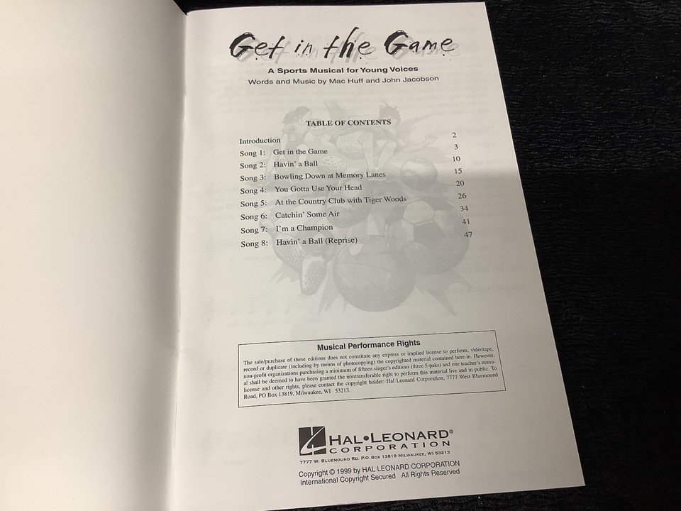 Get In The Game: A Sports Musical for Young Voices Singer’s Ed. 1999 by ...