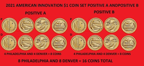 2021 American Innovation Dollar Coin P & D Positive A & B Set 16 Coins ...