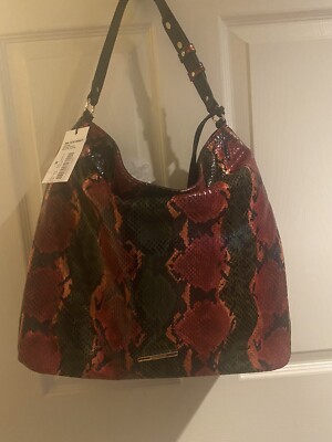NWT 🔥BRAHMIN🔥 Isabella Garland Grove Tote Shoulder Bag Red Snake Print ...