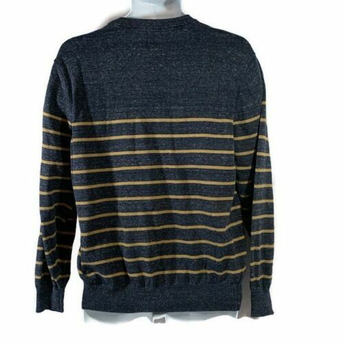 Route 66 Mens Sweater Gold Striped Sz XL Heathered Gray Pullover Long ...