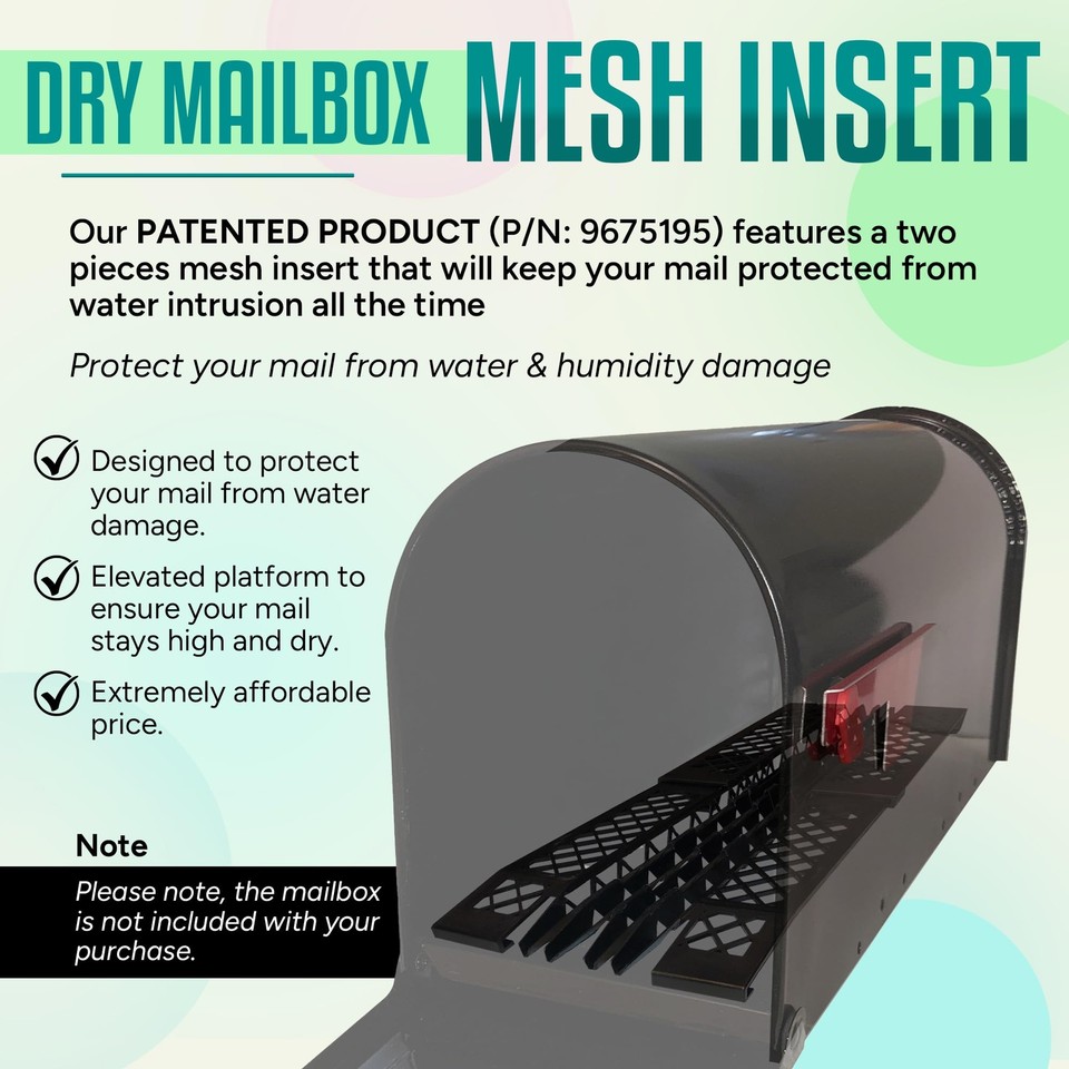 Dry Mailbox Plastic Mailbox Insert Mesh - Elevated Mailbox Tray to Keep ...