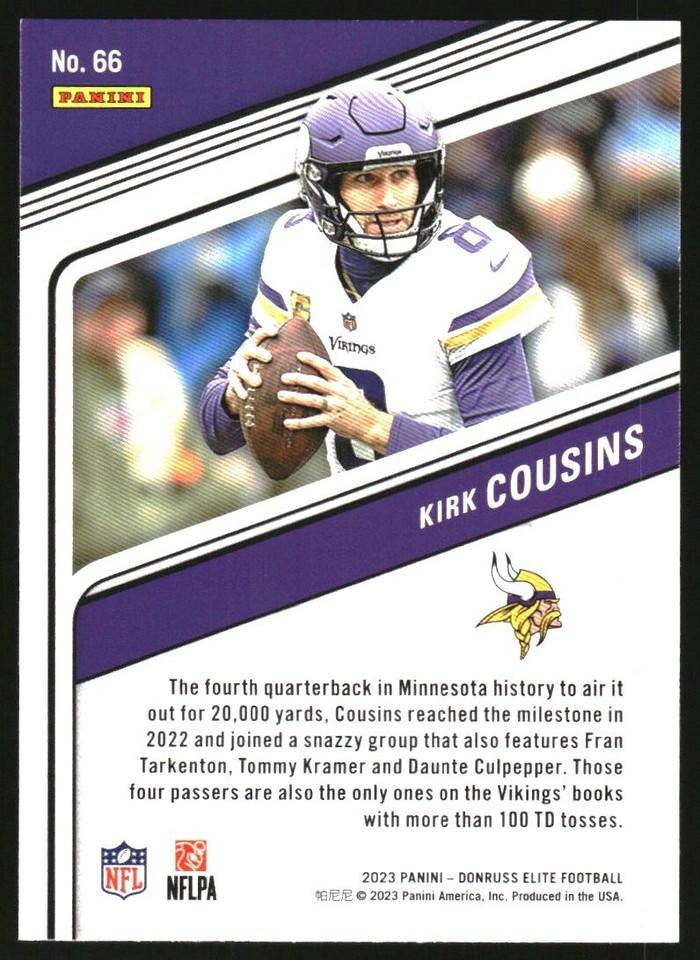 2023 Elite Green Disco #66 Kirk Cousins | eBay