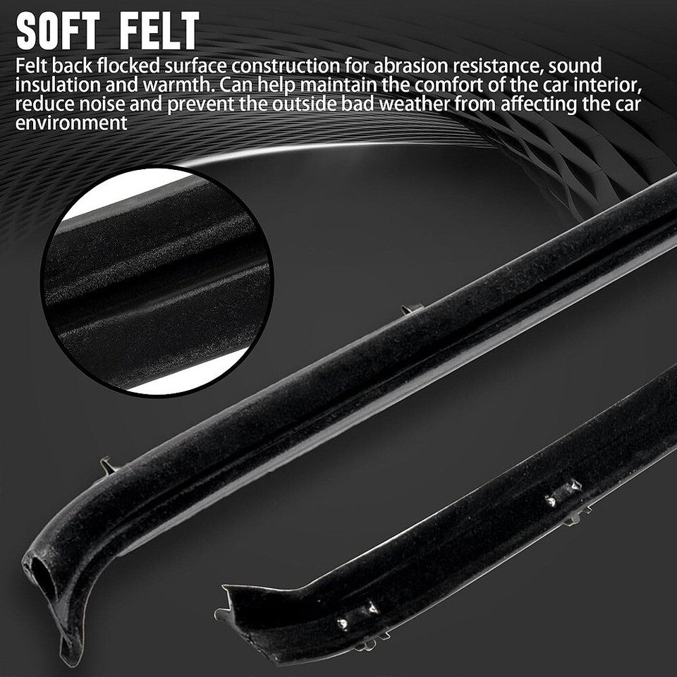 Front Door Window Run Sweep Felts Weatherstrip Seals Kit Set for Chevy ...