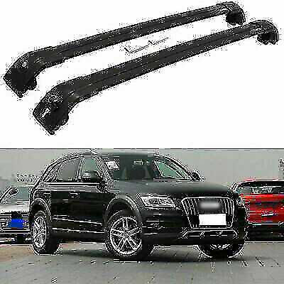 2Pc Fit for Audi Q7 2006-2015 Lockable Roof Rail Rack Carrier Cross Bar ...