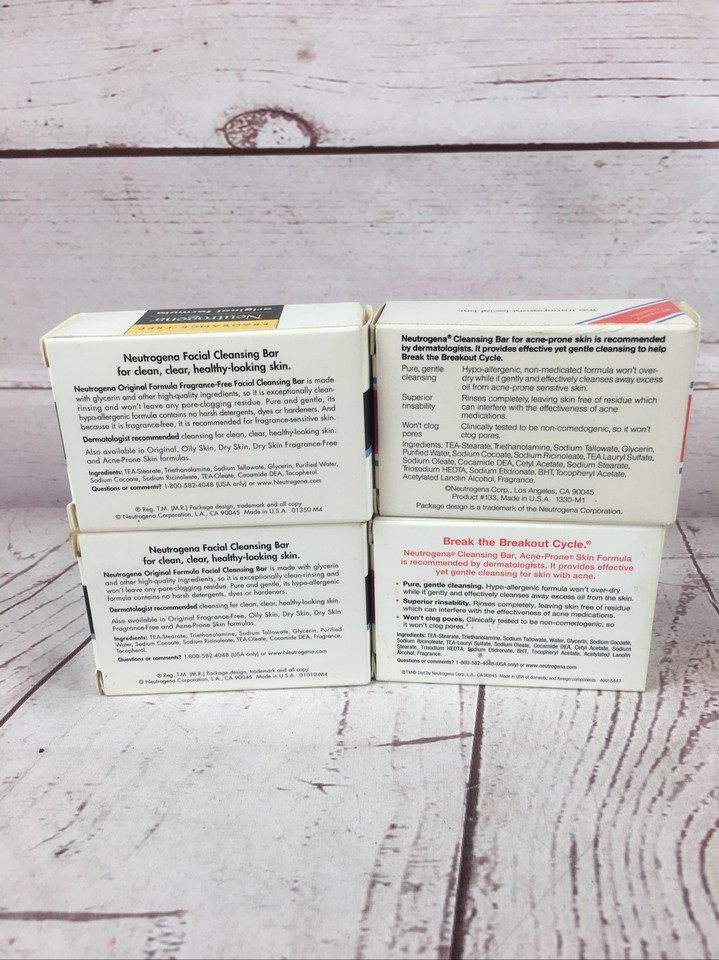 Lot If 4 Vintage Neutrogena Bar Soap Facial Bar/ Acne Prone Skin Prop ...