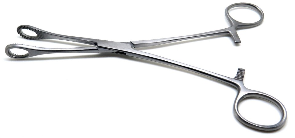 Surgical Veterinary Foerster Sponge Straight Forceps 8" Serrated Jaws ...