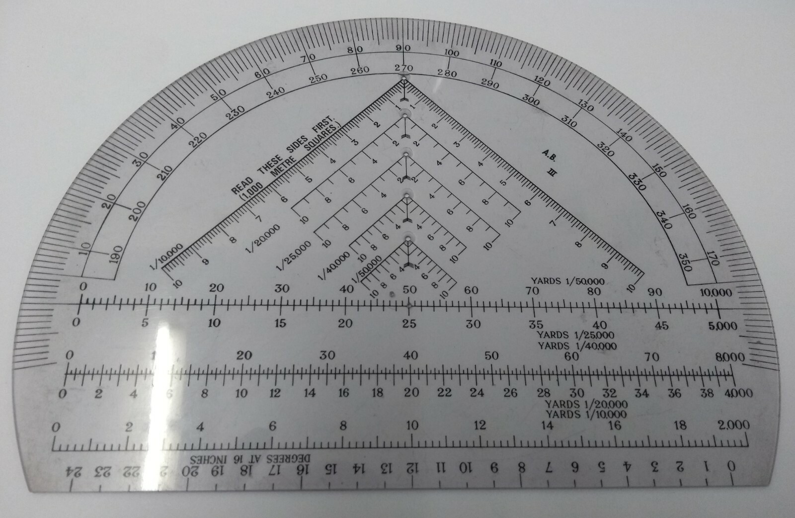 Genuine British Military Map Reading Scale Tool 6" or 8" Mils/Meters ...