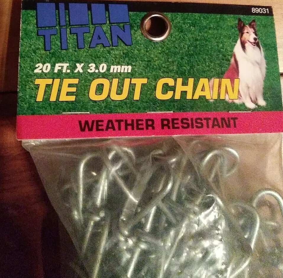 Titan Dog Tie-Out And Runner Chain 20 FT. 3.0mm-weather resistant Pet ...