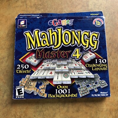 eGames MahJongg Master 4 Windows 98 / XP PC CDROM Matching Tiles Game ...