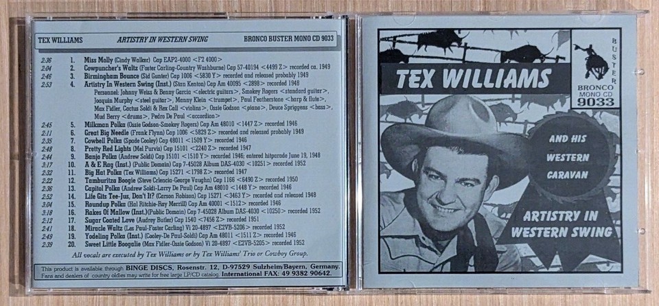 Bronco Buster Pick and Choose Listing CD Country Western Swing Blue ...