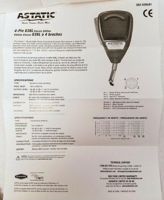 Astatic 636L Dynamic Cable Consumer Microphone for sale online | eBay