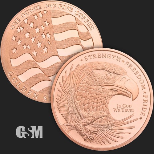 Golden State Mint Copper Eagle Round Strength, Freedom, Pride | eBay