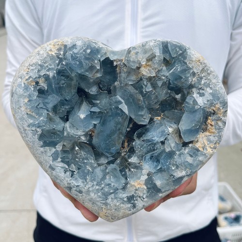 8.3lb Large Natural Blue Celestite Crystal Geode Quartz Cluster Mineral ...