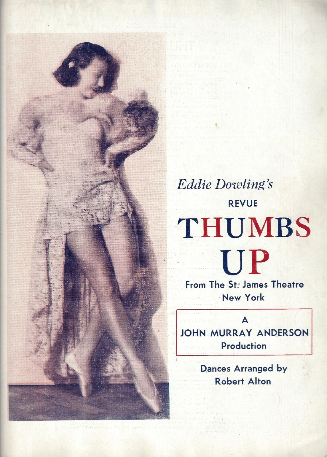 Eddie Dowling "THUMBS UP!" Ray Dooley / Bobby Clark / Paul Draper 1935 Program | eBay
