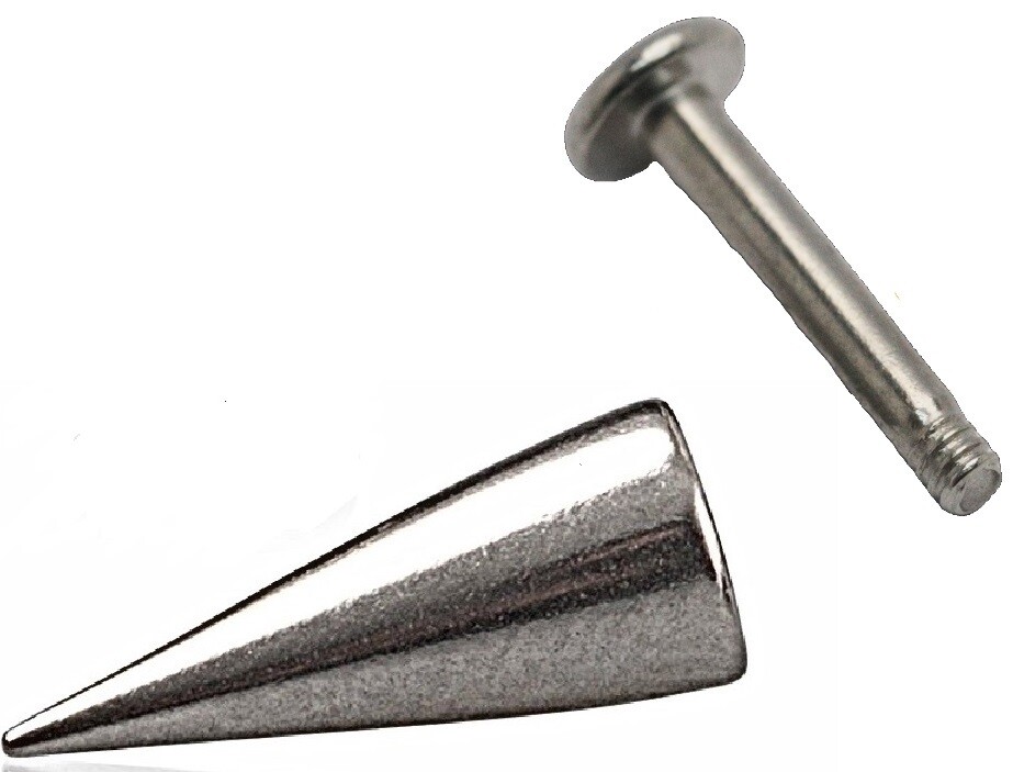 LONG CONE LABRET SPIKE CHIN LIP EAR LABRET MONROE STUD STUDS BAR TAPER ...