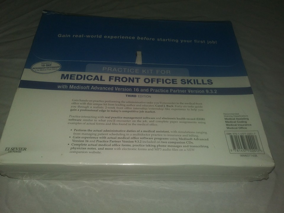 Practice Kit for Medical Front Office Skills w/Medisoft Version 16 3rd ...