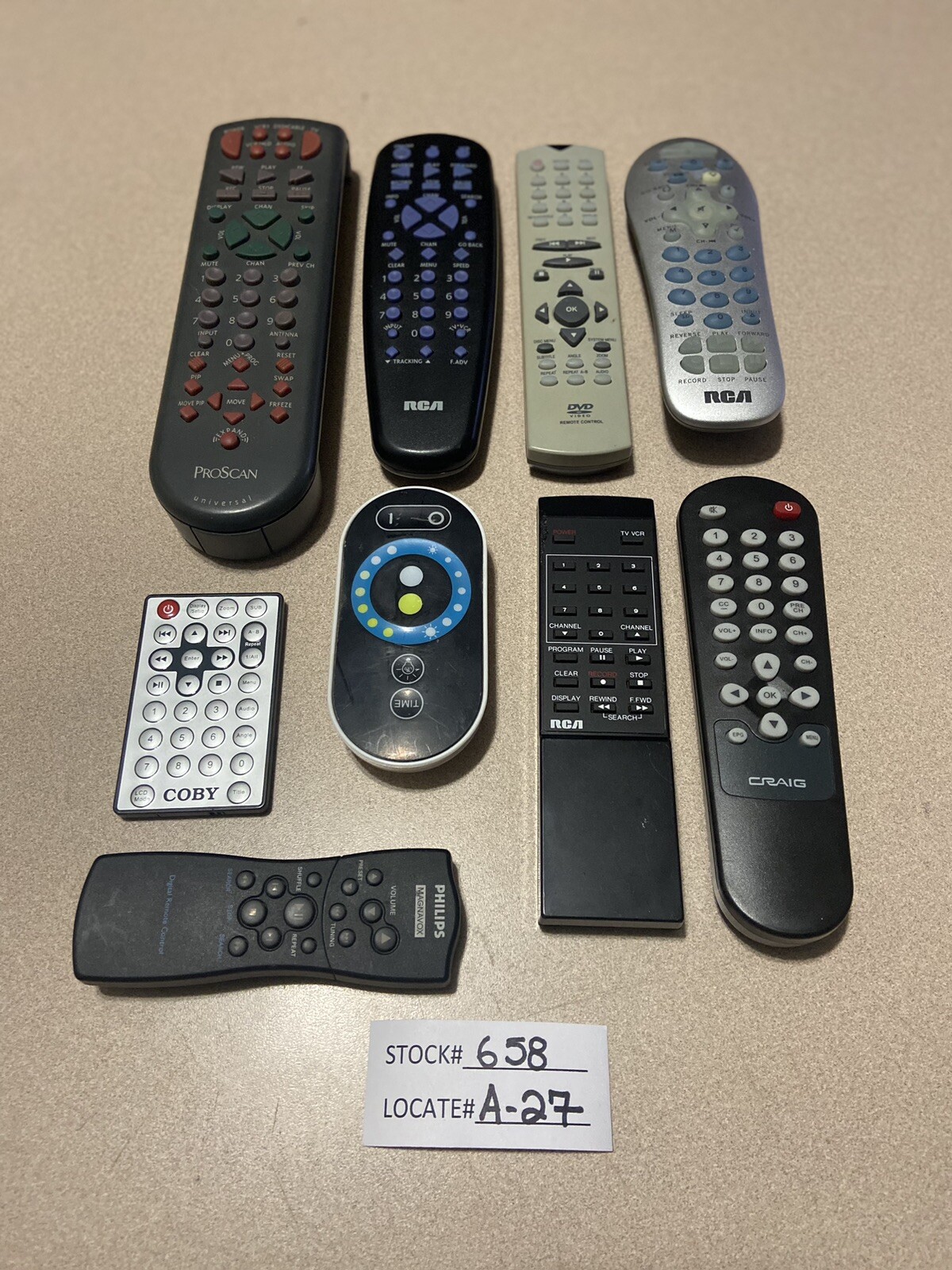 MIXED REMOTE CONTROL Philips Magnavox RCA Craig Proscan Coby (LOT OF 9 ...