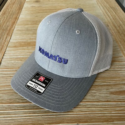 NEW - Komatsu Embroidered Richardson 112 Trucker Hat Cap - HEATHER GRAY ...