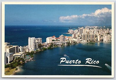 Aerial view of Condado and Lagoon in Puerto Rico Continental Postcard ...