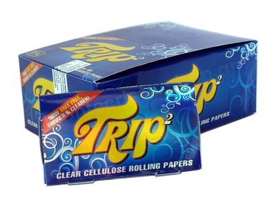 1x Box Trip2 1 1/4 Clear Cellulose Transparent Cigarette Rolling Papers ...