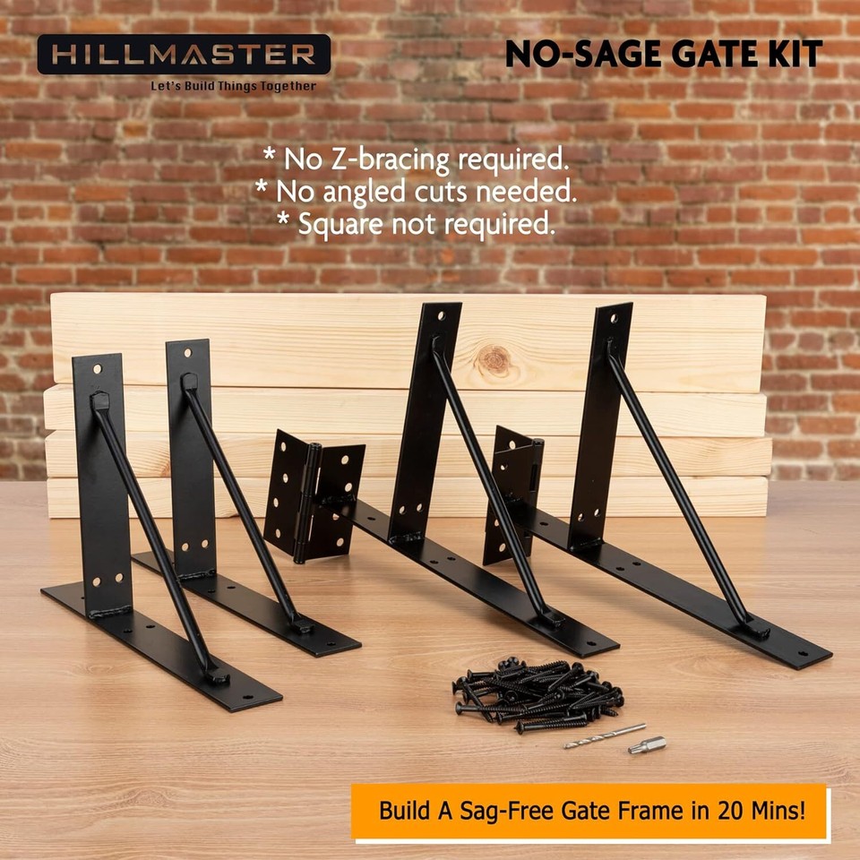 Heavy Duty Anti-Sag Gate Kit - Gate Brace Brackets (Wooden Fences ...
