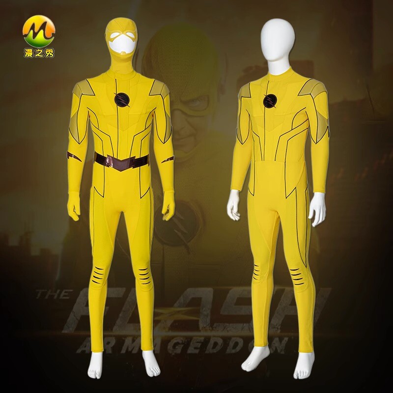 The Flash Armageddon Cosplay Costume Reverse Flash Barry Allen Yellow ...