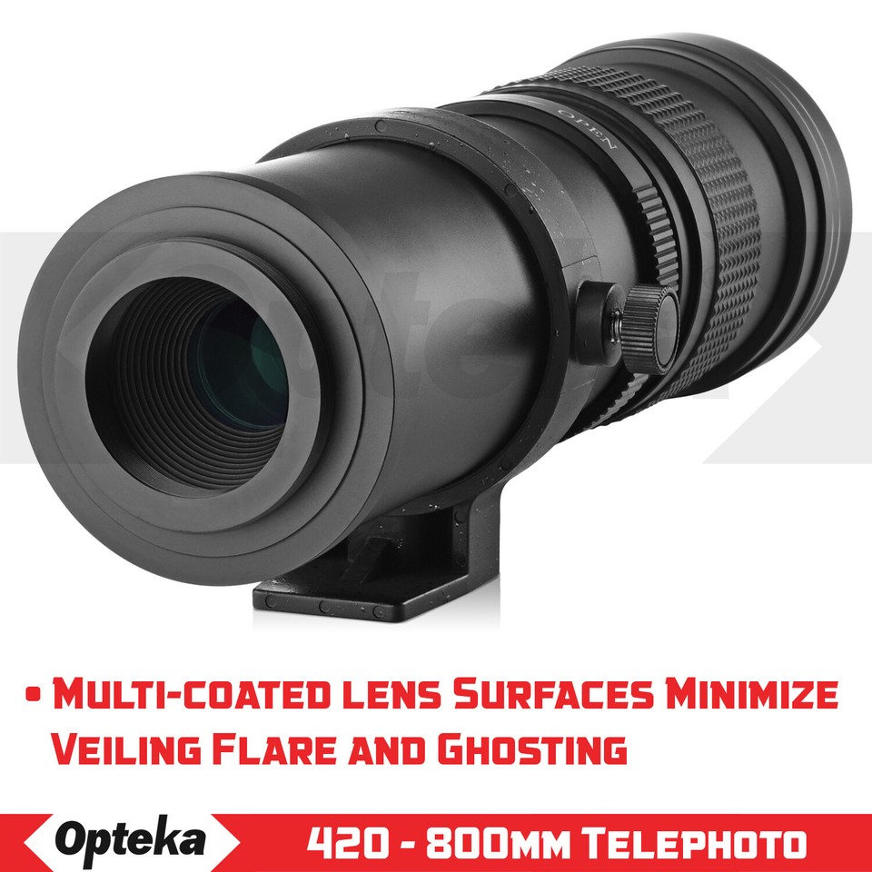 Opteka 420-1600mm Telephoto Zoom Lens for Panasonic Lumix M43 Micro ...