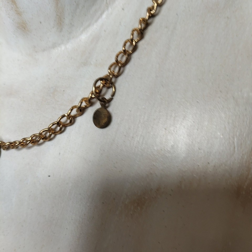 Gold Tone Necklace 17 Inches Charm Chain Costume Jewellery Preloved | eBay