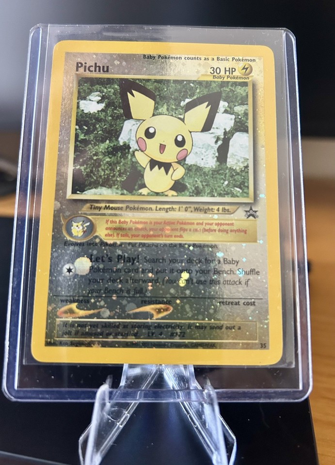 Pokémon Pichu Holo Black Star Promo #35 – 2001 Pokémon 3 Movie Vintage ...