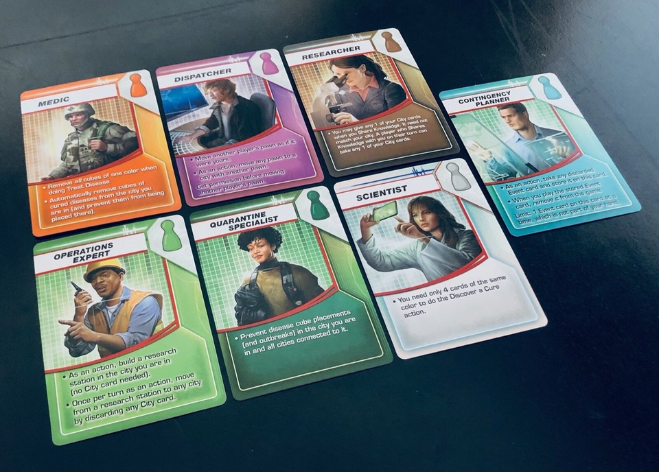 Pandemic | All 7 Role Cards | Official Extra/Replacement Game Pieces | eBay
