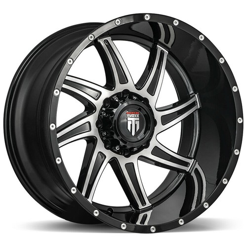 American Truxx AT162 Vortex 24x14 8x6.5/8x165.1 -76 Black Machined ...