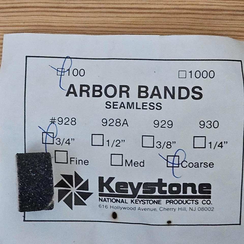Keystone Arbor Bands 3/4" Coarse Grit Dental Lab Sanding & Finishing ...
