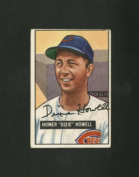 1951 BOWMAN 252 HOMER DIXIE HOWELL AUTOGRAPHED HQ SIGNED CINCINNATI ...
