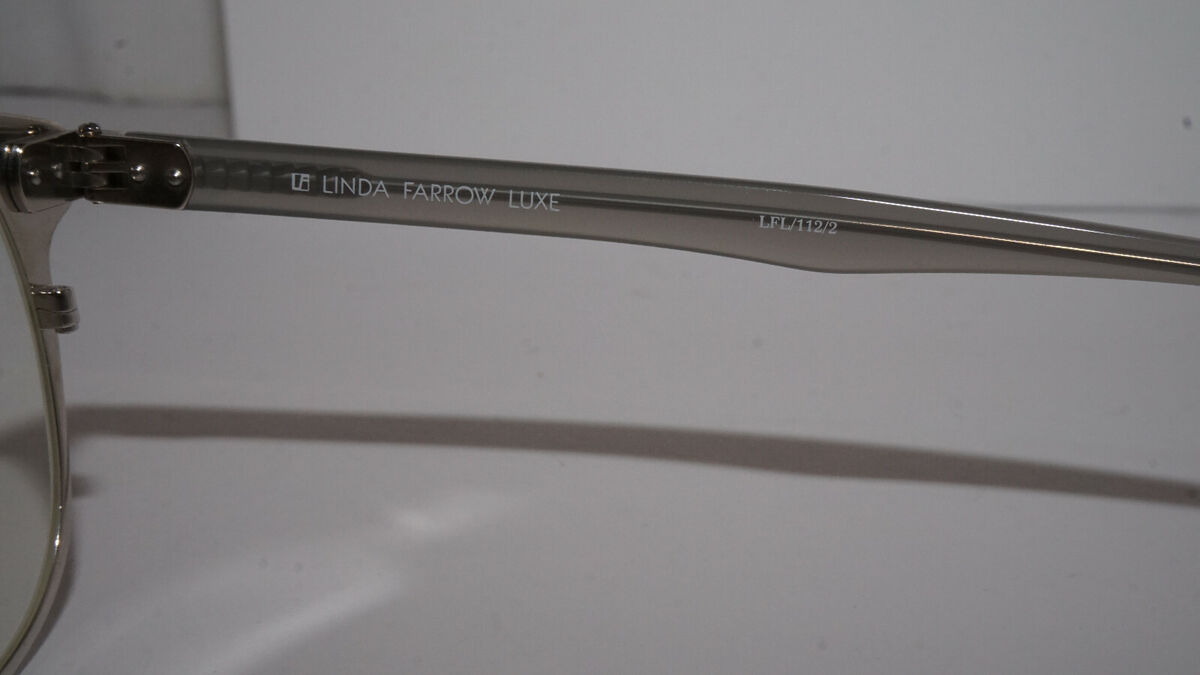 Linda Farrow Eyeglasses New Silver Round LFL112C2 54 18 145 Linda Farrow Eyeglasses New Silver Round LFL112C2 54 18 145