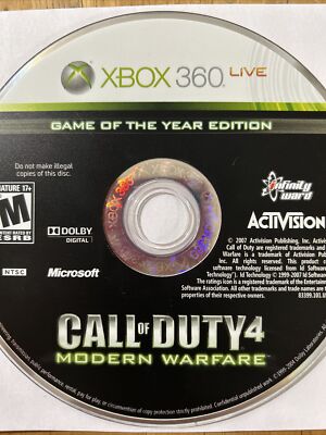 Call of Duty 4: Modern Warfare Game of the Year Edition (Xbox 360) DISC ...