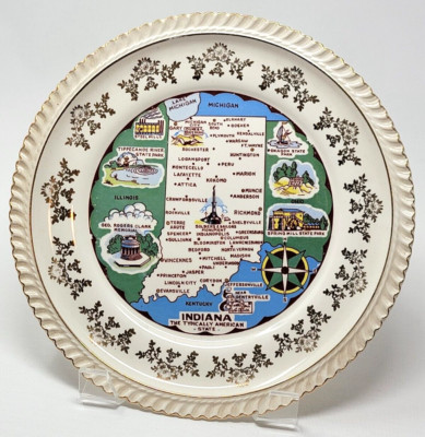 Vintage Indiana The Typical American State 10" Ceramic Souvenir ...