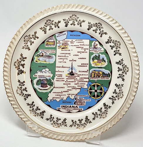 Vintage Indiana The Typical American State 10" Ceramic Souvenir ...