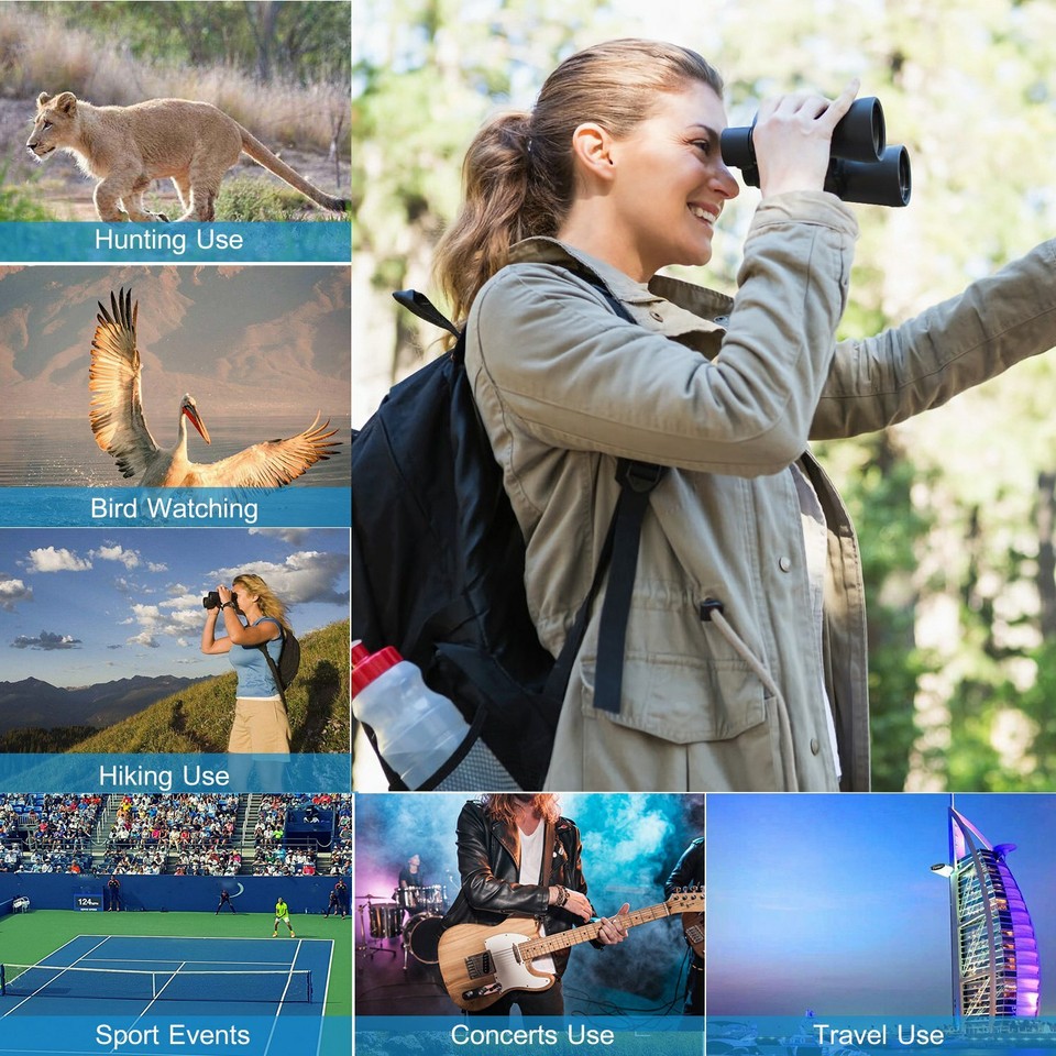 60X50 Zoom Hunting Binoculars FMC Lens Low Travel Outdoor Telescope ...