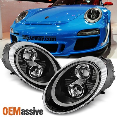 Fits Black 2005-2012 Porsche 911 997 Carrera GT3 LED DRL Projector ...