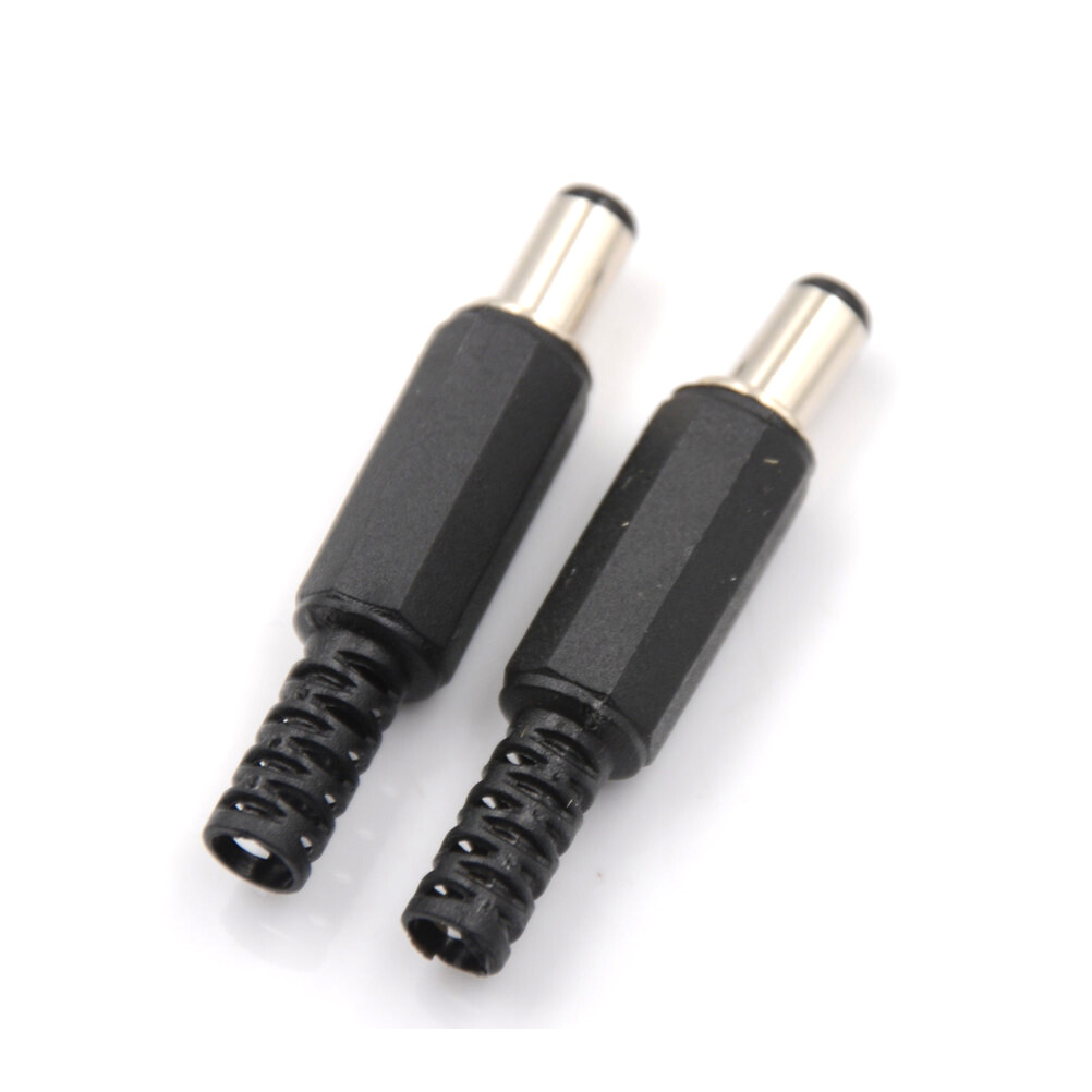 10x 2.1mm x 5.5mm Male DC Power Plug Socket Jack Connector Black ...