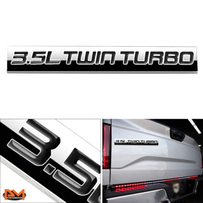 "3.5L TWIN TURBO" Metal 3D Decal Black Emblem Exterior Sticker For Ford ...
