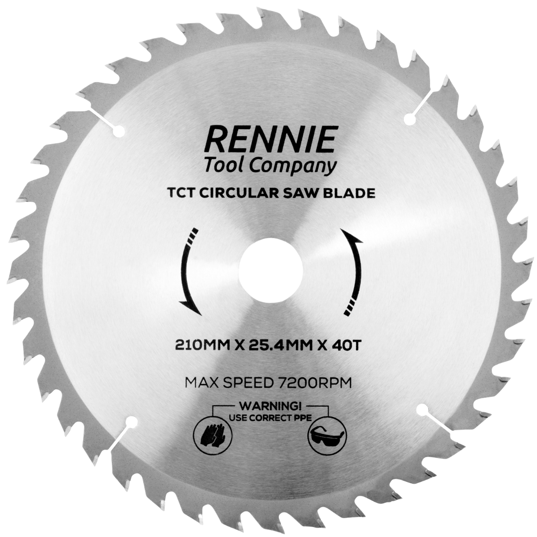 TCT Circular Wood Blade 210mm x 40T fits Evolution Rage Saws 25.4mm ...