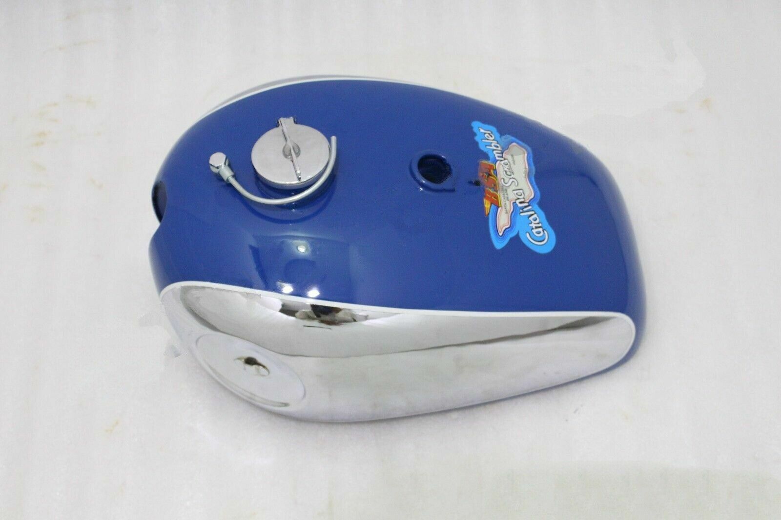 BSA GOLD STAR SCRAMBLES CATALINA 2 GALLON BLUE & CHROME TANK+CAP+ TAP ...