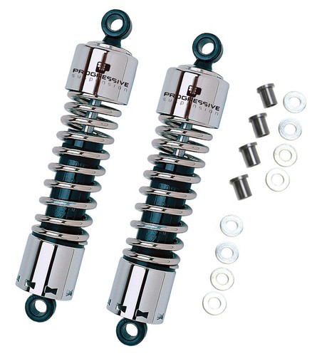 Progressive 412 Series Motorcycle Chrome 14.25" Rear Shocks (412-4012C ...